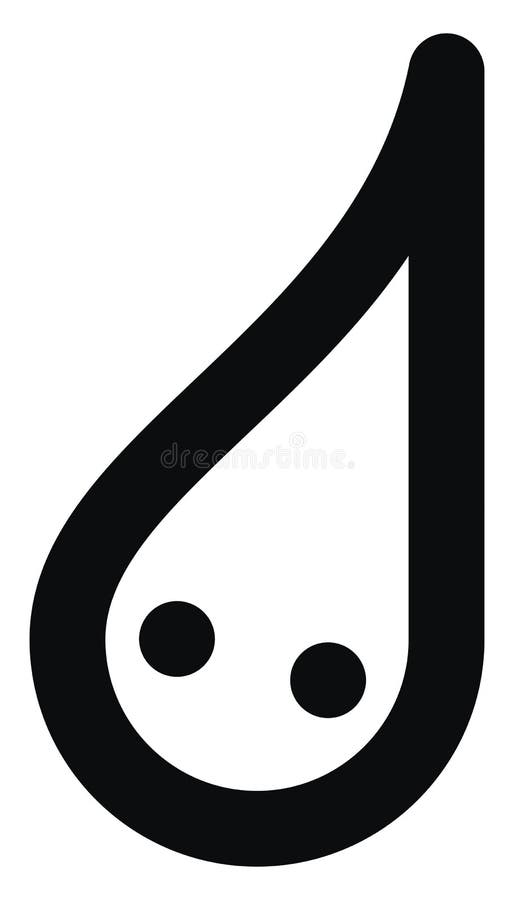 White Drop with Black Outline and Two Black Dots in it, Icon Stock ...
