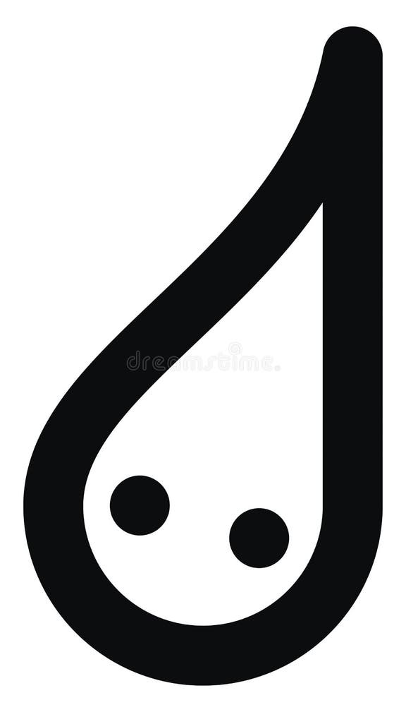 White Drop with Black Outline and Two Black Dots in it, Icon Stock ...
