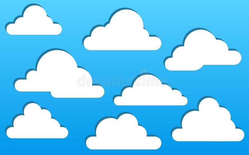 White Drop Shadow Clouds Vector Stock Vector - Illustration of hosting ...
