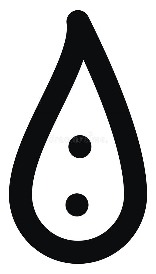 White Drop with Two Vertically Aligned Black Dots Inside of it, Icon ...
