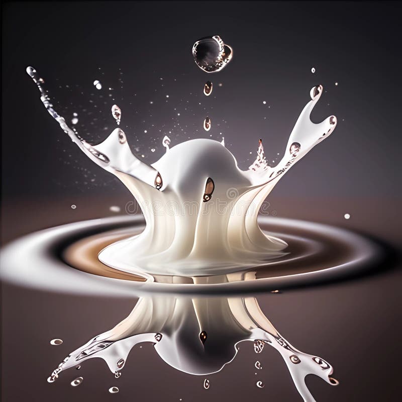 White Droplet Splash, Made with Generative AI Stock Illustration ...