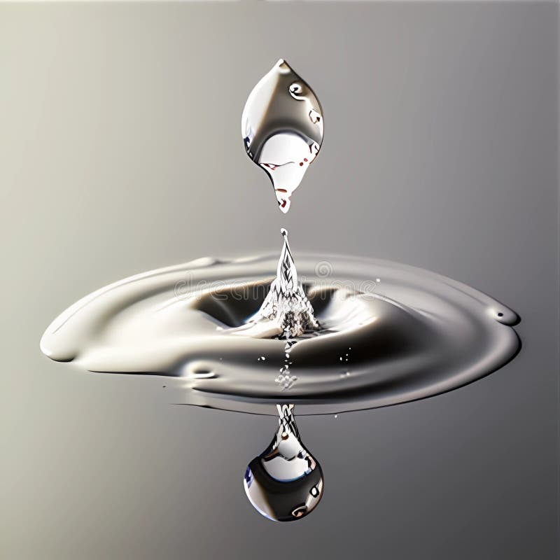 White Droplet Splash, Made with Generative AI Stock Illustration ...