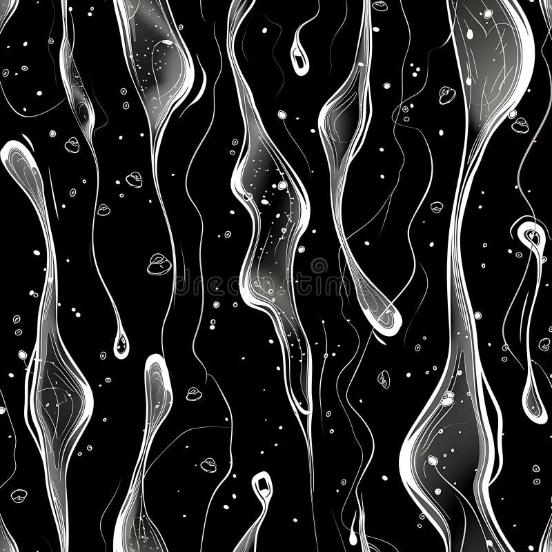 White Drops of Stains and Drips of Various Shapes on a Black Background ...