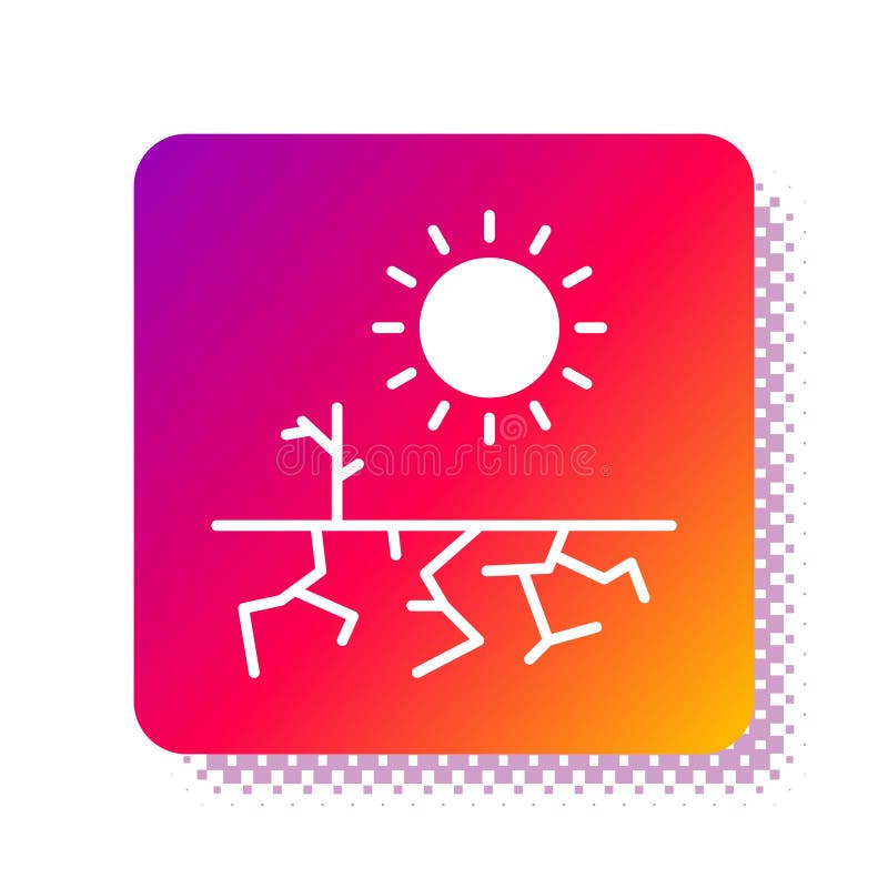 Color Drought Icon Isolated on White Background. Set Icons in Circle ...