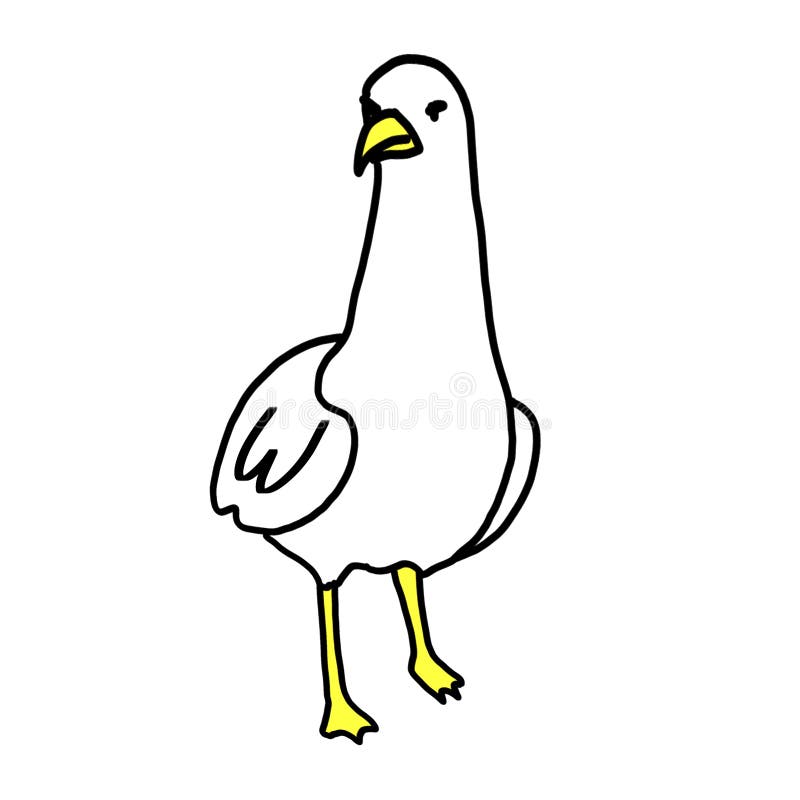 White Duck Cartoon Full Body Standing Illustration Stock Illustration ...