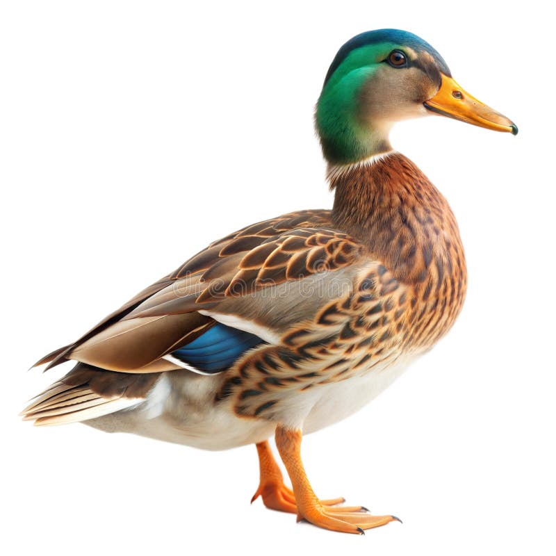 White Duck with Side View on White Background Stock Image ...