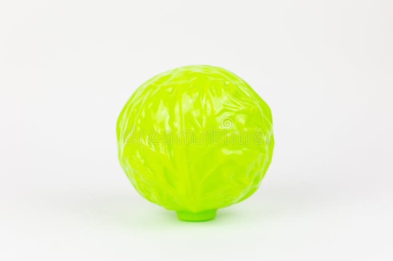 White Duckling Young Cabbage Plastic Toy on a White Background Stock ...