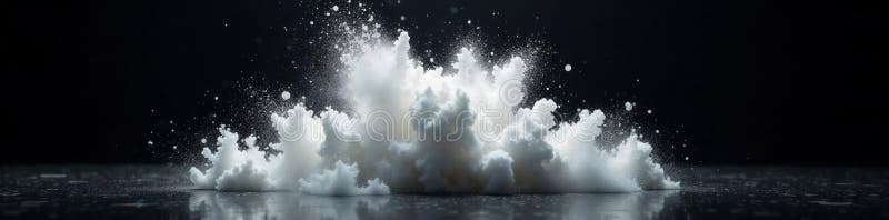 White Dust Explosion Against a Dark Background, Explosive, Fluffy Stock ...