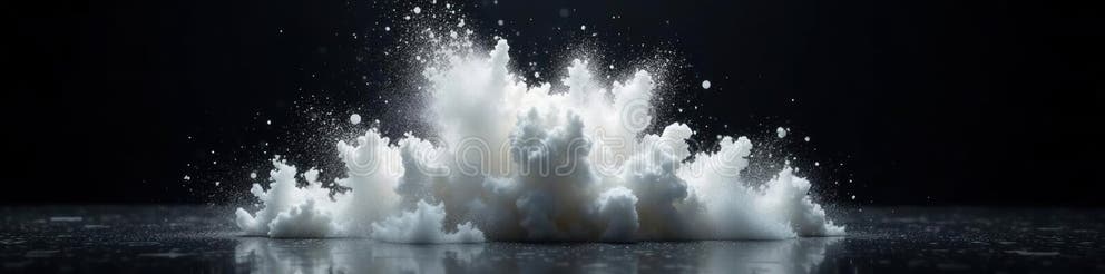 White Dust Explosion Against a Dark Background, Explosive, Fluffy Stock ...