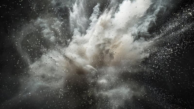 White Dust Explosion on Dark Background Still Image Stock Illustration ...
