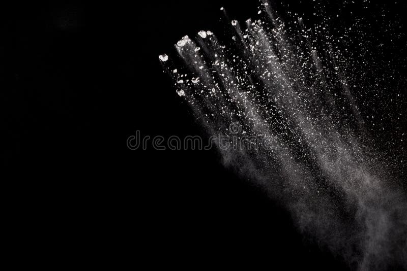 White Dust Particles Exhale in the Air. Stock Image - Image of blast ...