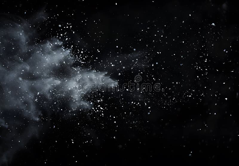 White Dust Particles Floating on Black Background Stock Illustration ...