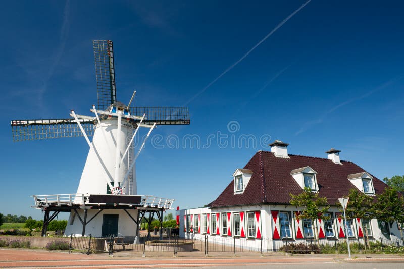 White Dutch windmill stock photo. Image of post, restaurant - 26029254