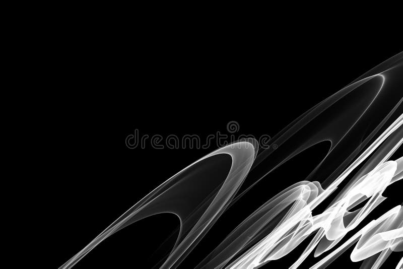 White Dynamic Abstract Strokes on Black Background Stock Illustration ...
