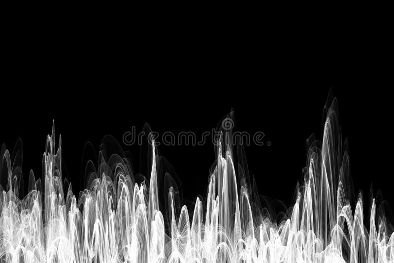 White Dynamic Abstract Strokes on Black Background Stock Illustration ...