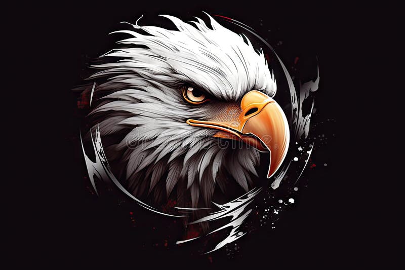 White Eagle Face Logo Gaming, Gaming Logo Generative Art Stock ...