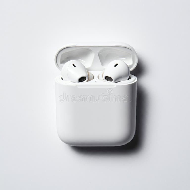 AI Generated Stylish Earpods in Charging Case with Soft Ambient ...