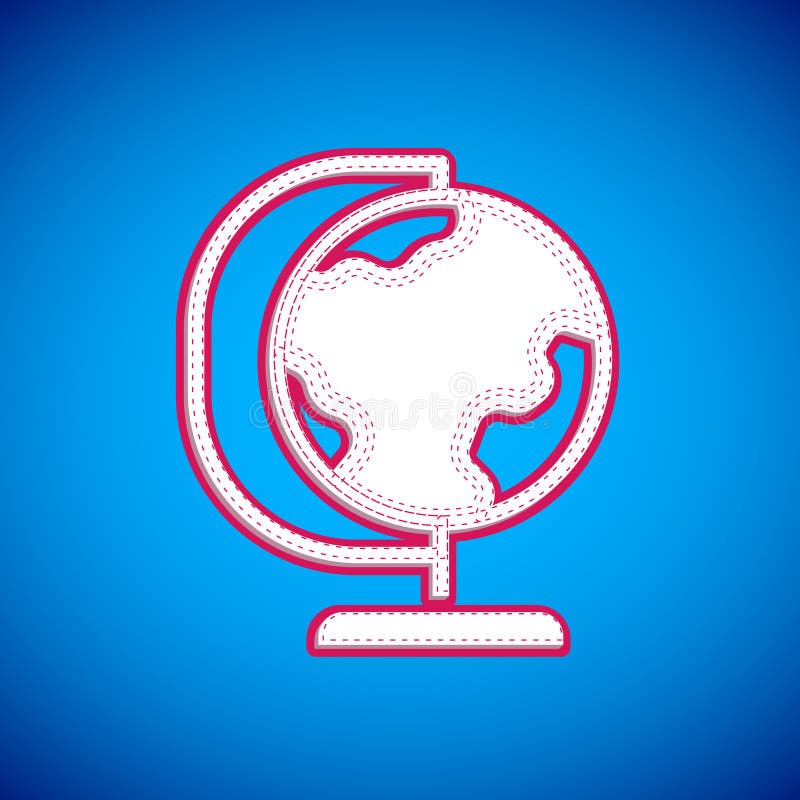 White Earth Globe Icon Isolated on Blue Background. Vector Stock ...