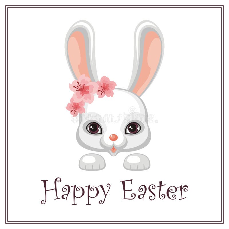 White Easter Bunny stock vector. Illustration of funny - 85745550