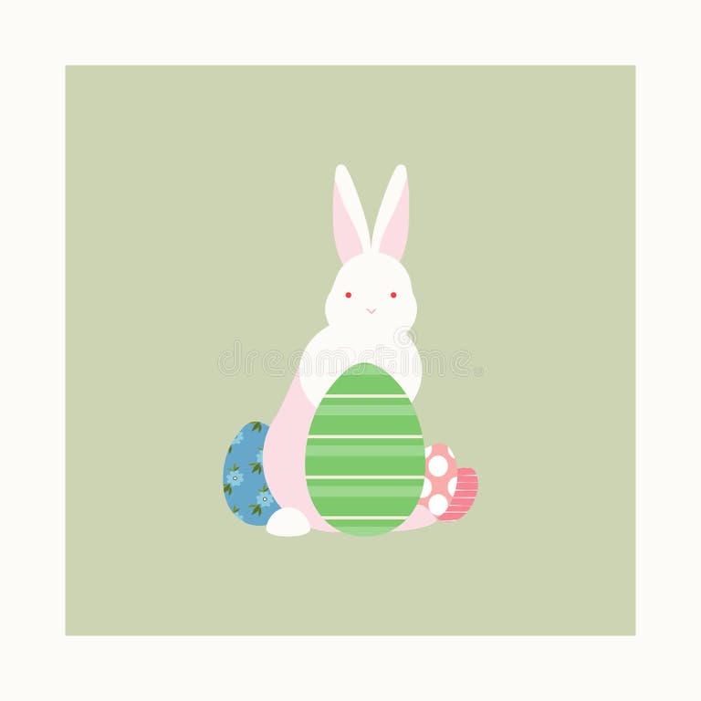 White Easter Bunny in Pastel Colors Stock Vector - Illustration of ...