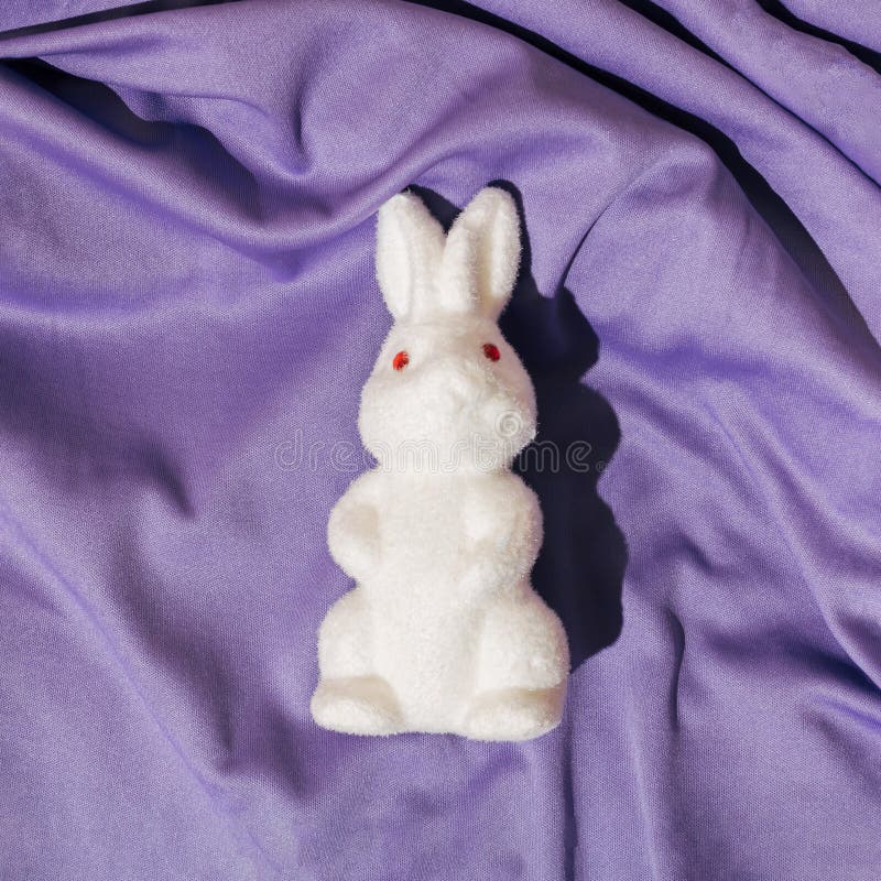 Easter White Bunny Head Comes Out from Torn and Cracked Paper Stock ...