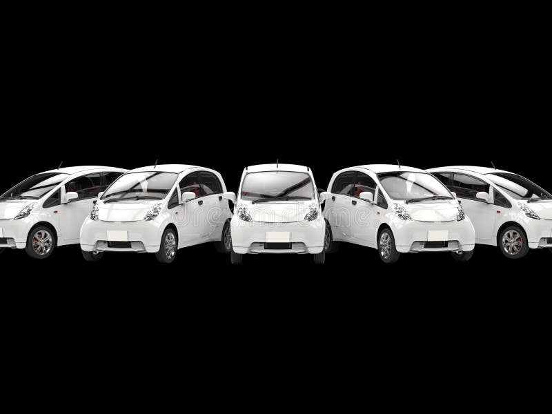 RGB Economic Compact Electric Cars - Rear View Stock Illustration ...