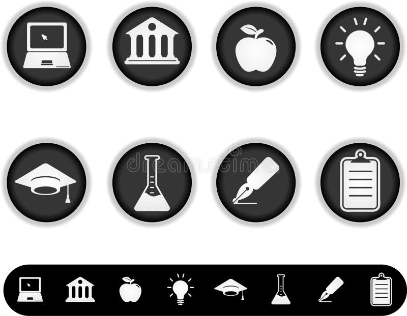 White education icons stock vector. Illustration of shiny - 10553042