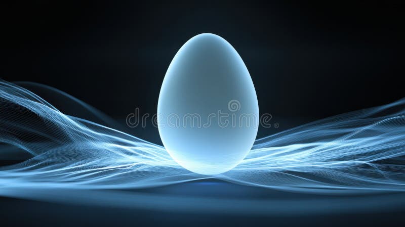 A White Egg Rests on a Vibrant Blue Wave, Symbolizing Easter S Renewal ...