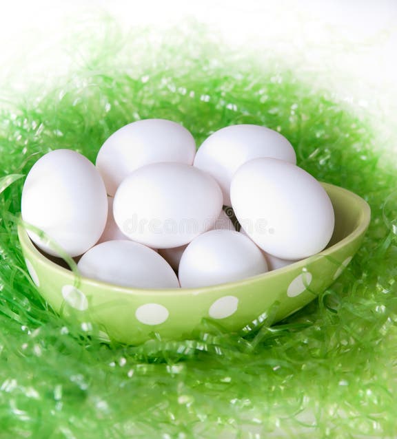 White Eggs stock photo. Image of white, easter, grass - 18928400