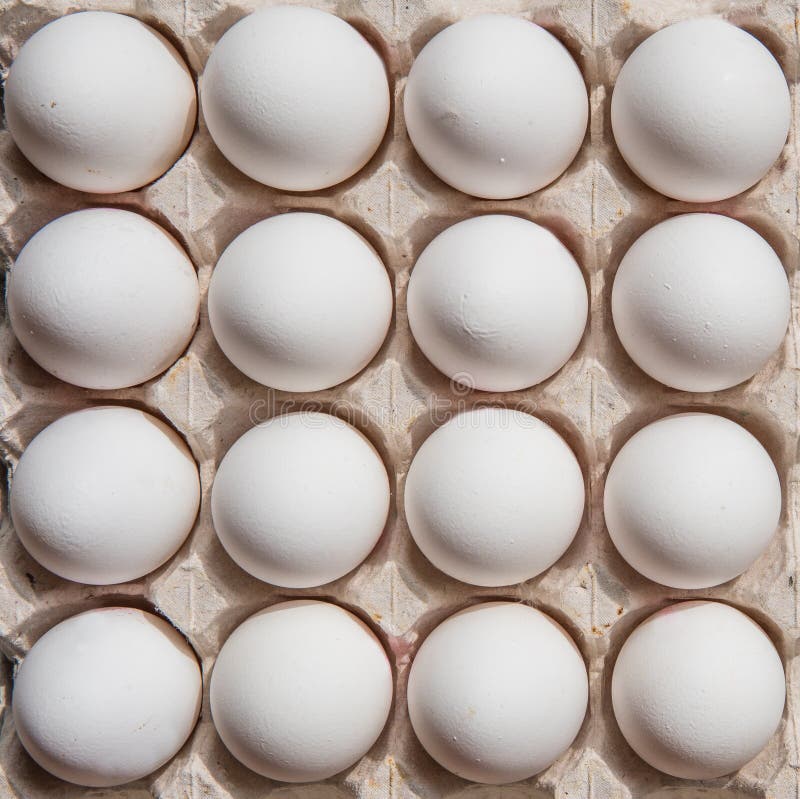 White Eggs in a Box on a Light Background Stock Photo - Image of ...