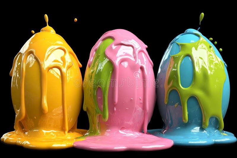 White Eggs or an Easter Egg with a Backdrop of Colorful Splashing Water ...
