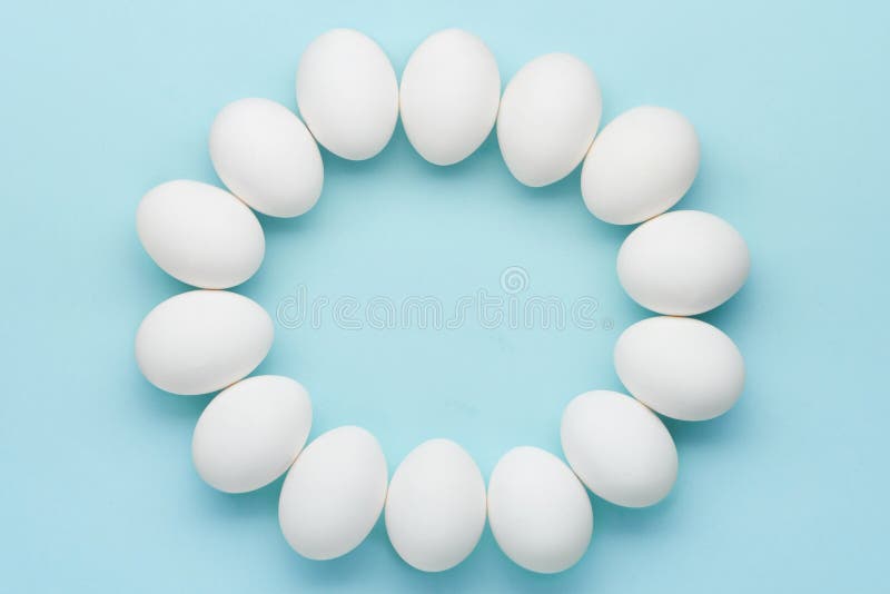 White Eggs Ring on Mint Color Table Stock Image - Image of abstract ...