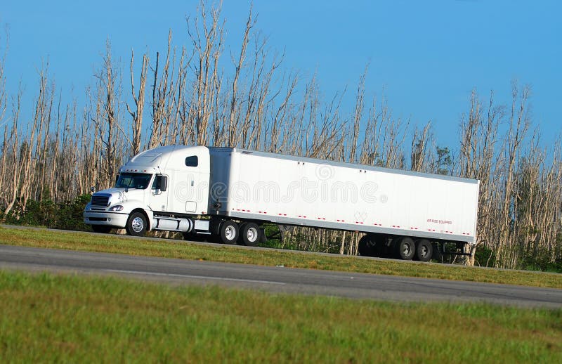 White Tractor Trailer stock photo. Image of diesel, number - 603490