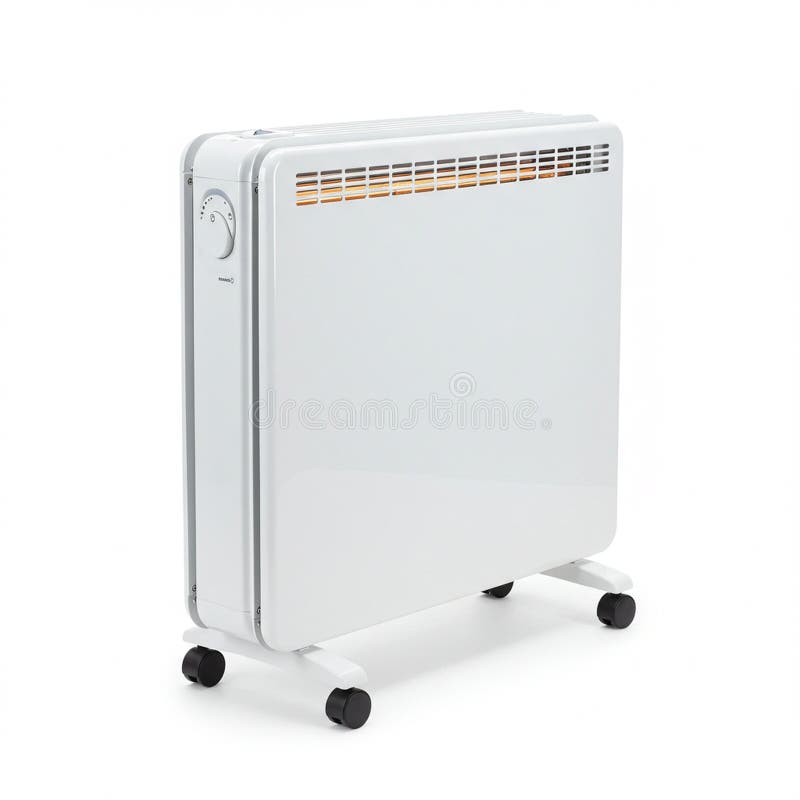 White Electric Convection Heater with a Smooth, Rectangular Design ...