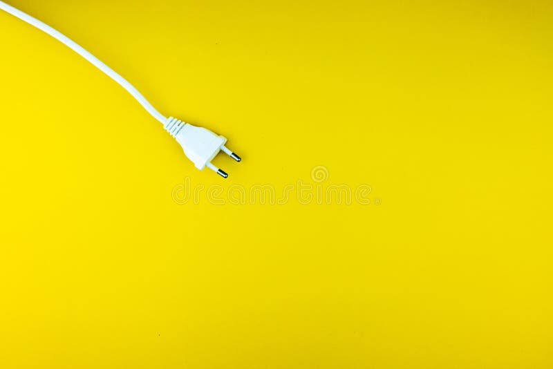 Electric European White Plug for Socket Isolated Stock Image - Image of ...