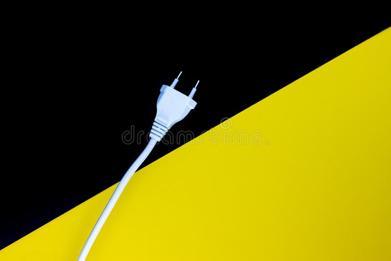 Electric European White Plug for Socket Isolated Stock Image - Image of ...