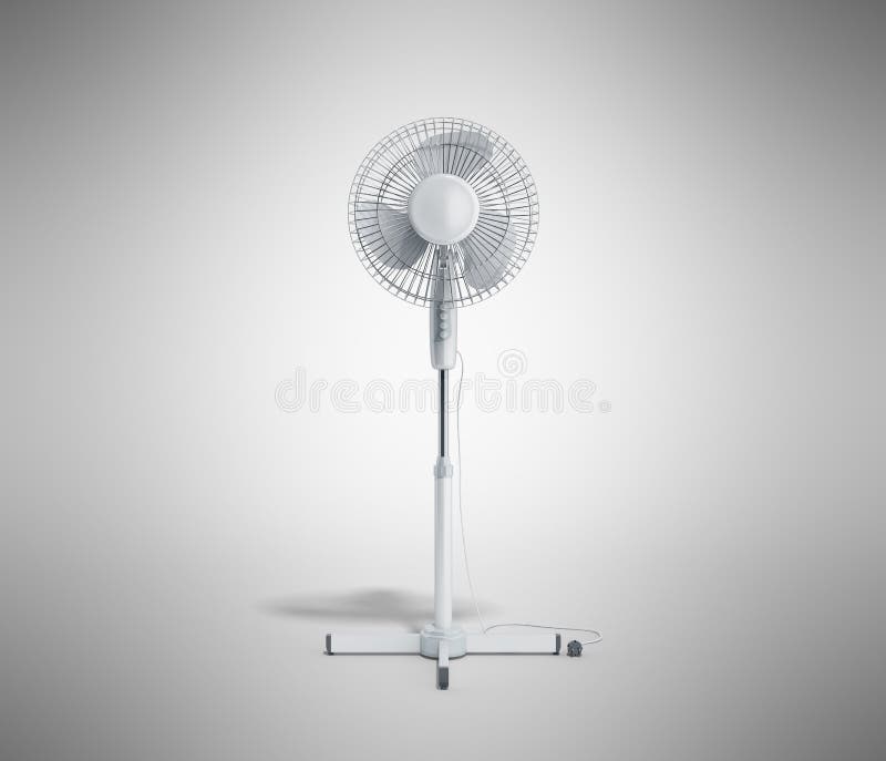 White Electric Fan 3d Render on Grey Background Stock Illustration ...