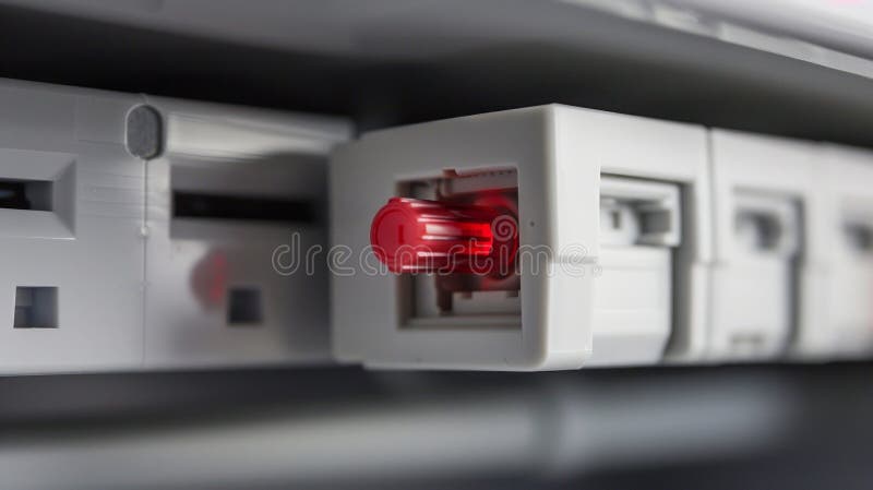 White Electric Fuse Box on a Wall Stock Image - Image of closeup, cable ...