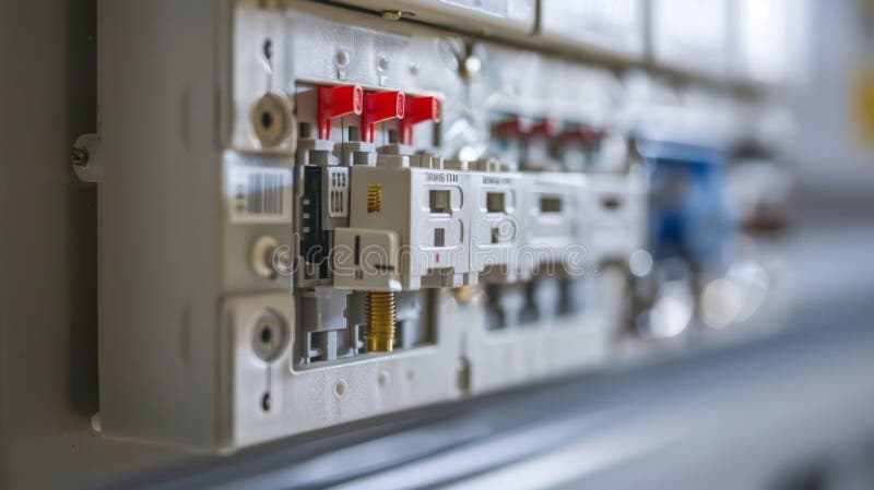 White Electric Fusebox on a Wall Stock Image - Image of circuit, panel ...