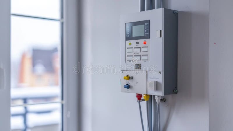 White Electric Fusebox on a Wall Stock Image - Image of wire, electric ...