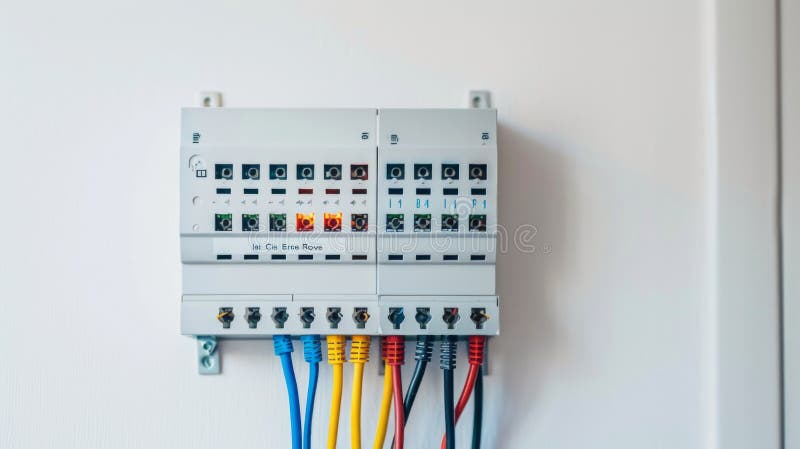 White Electric Fusebox on a Wall Stock Photo - Image of electric, light ...