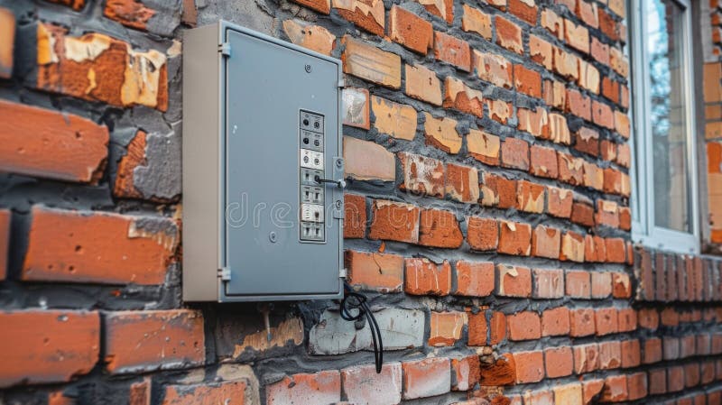 White Electric Fusebox on a Wall Stock Photo - Image of safety ...