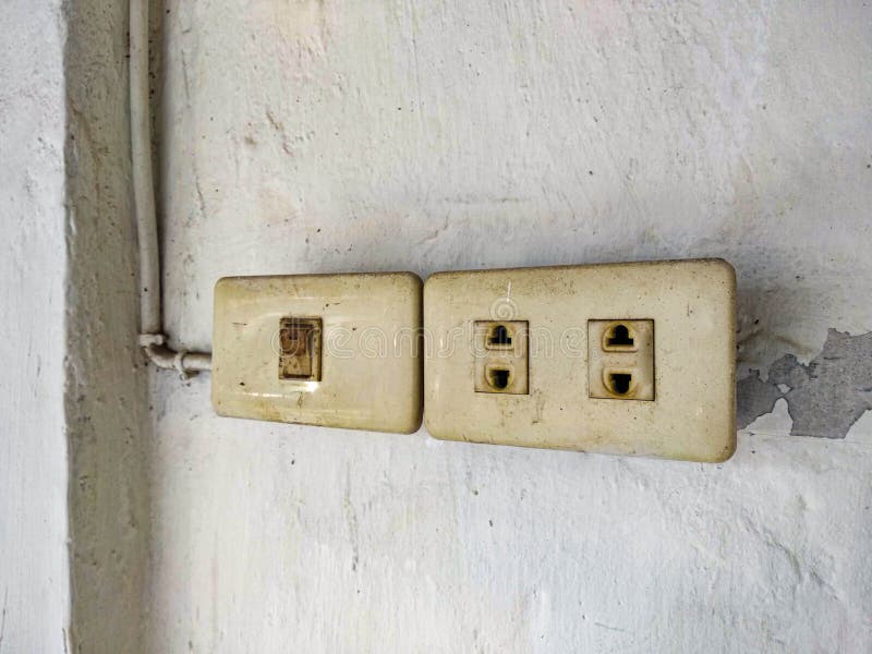 White Electric Outlet with Electrical Socket Stock Photo - Image of ...