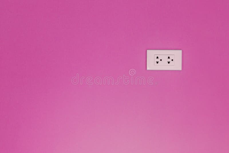 White Electric Outlet Mounted on Pink Wall Stock Photo - Image of wall ...