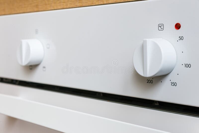White Electric Oven Switches. Control Knobs for Modern Kitchen ...