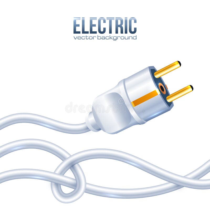 White Electric Plug and Cables Stock Vector - Illustration of cable ...