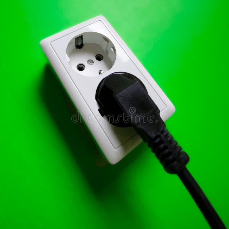 White Electric Socket on the Wall. Stock Photo - Image of consumption ...