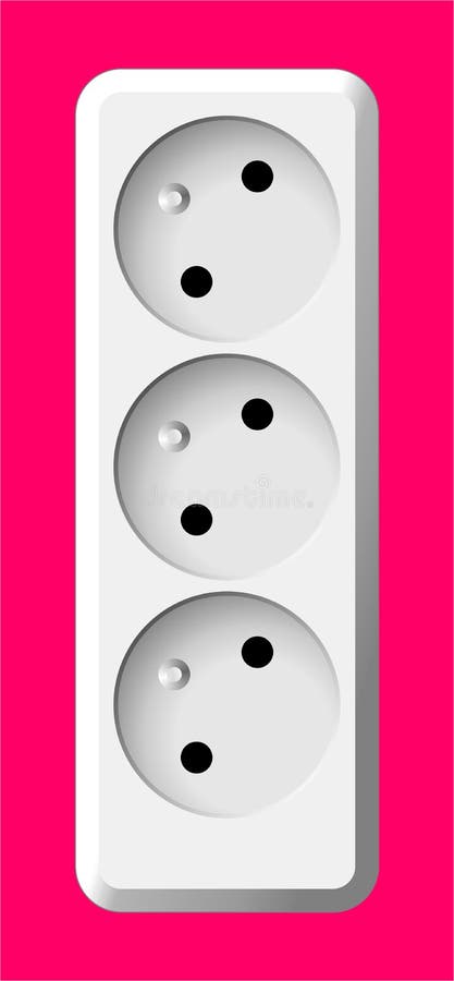 Triple electrical socket stock illustration. Illustration of interior ...