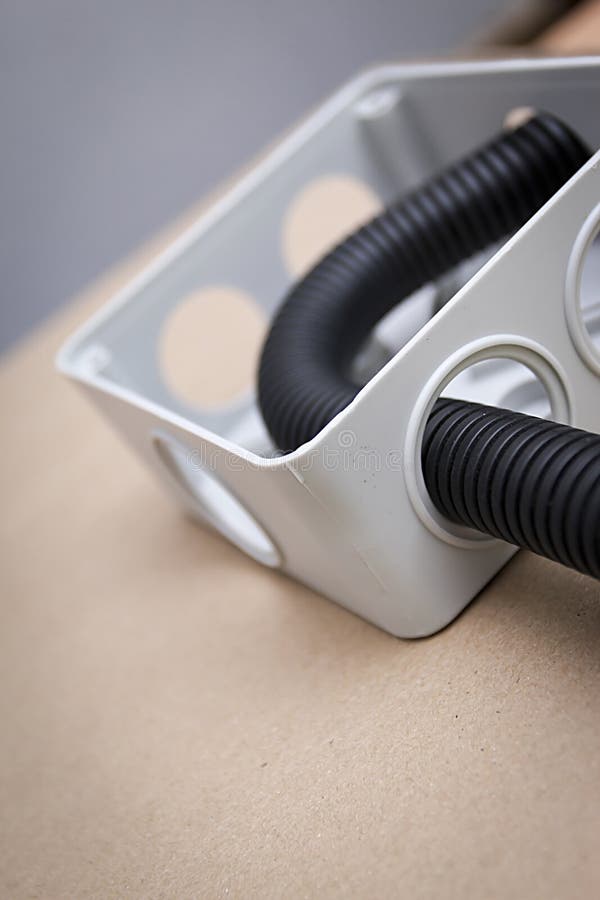 White Electrical Junction Box Stock Image - Image of braid, engineering ...