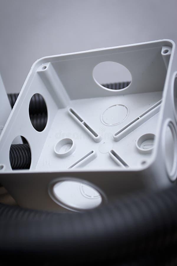White Electrical Junction Box Stock Image - Image of isolated, junction ...